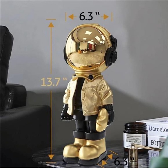 Art | Astronaut Statues Spaceman Sculpture Polyresin Gold Figurine ...